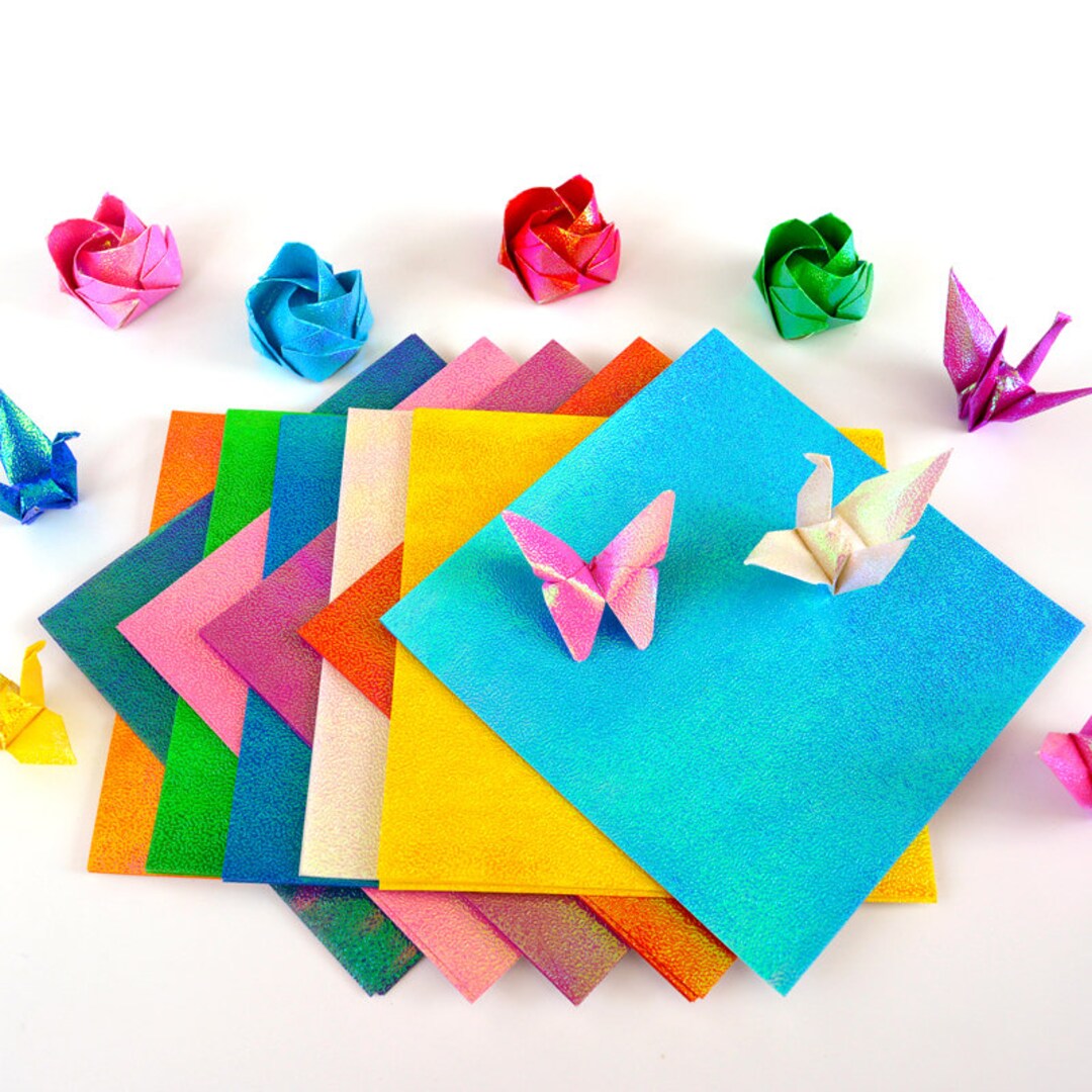 Pearlescent Flourescent Spring Shower Origami Square Paper Pack for ...