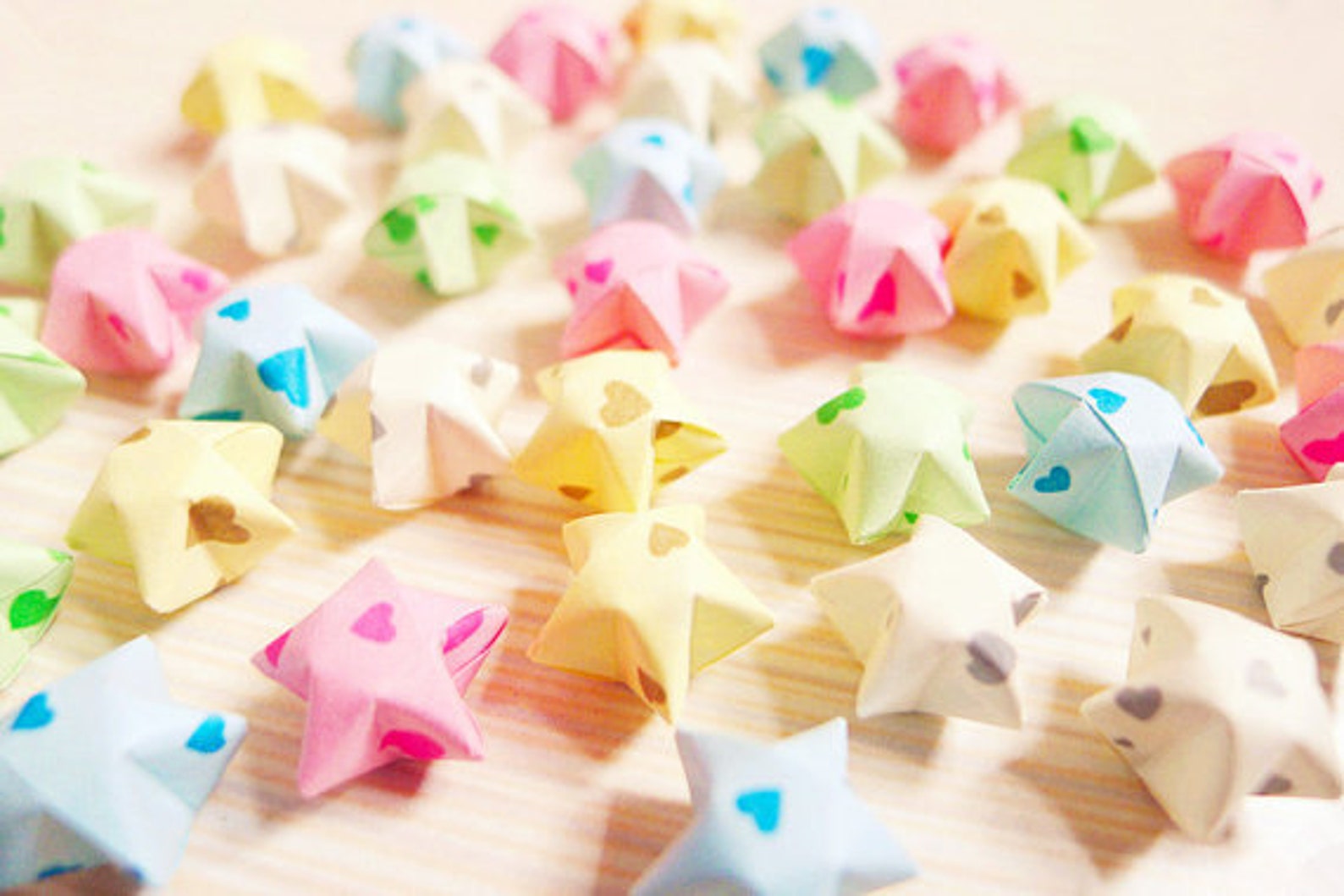 Cute Sweet Hearts Origami Lucky Stars Wishing Stars/party | Etsy