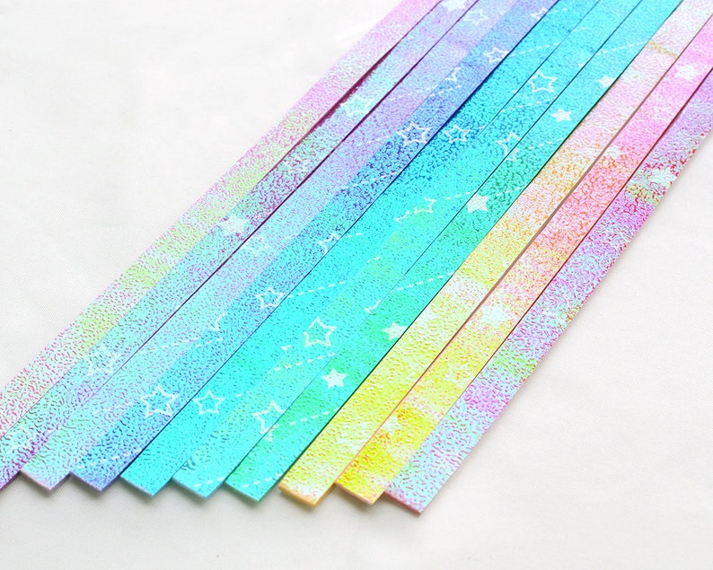 Rainbow Pearlescent Shooting Star Origami Lucky Star Paper | Etsy