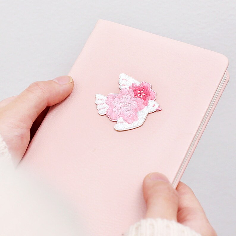 Pink Sakura Embroidered Patches Cherry Blossom Sticker Self - Etsy