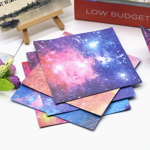 48 Sheets Brilliant Galaxy Origami Square Paper Pack for - Etsy