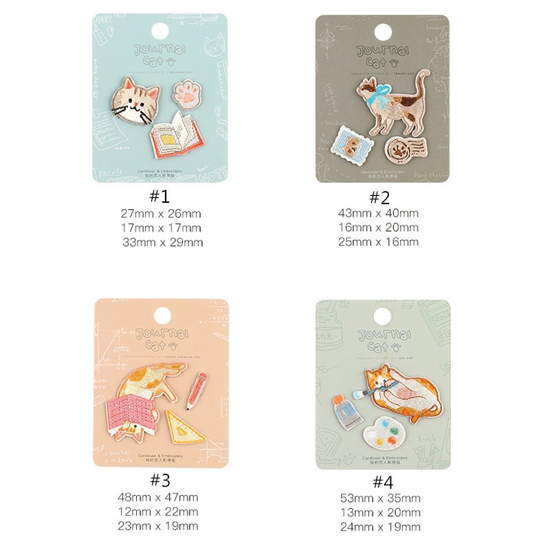 3 Pcs of Cats Embroidered Patches Kitten Sticker Self Adhesive - Etsy