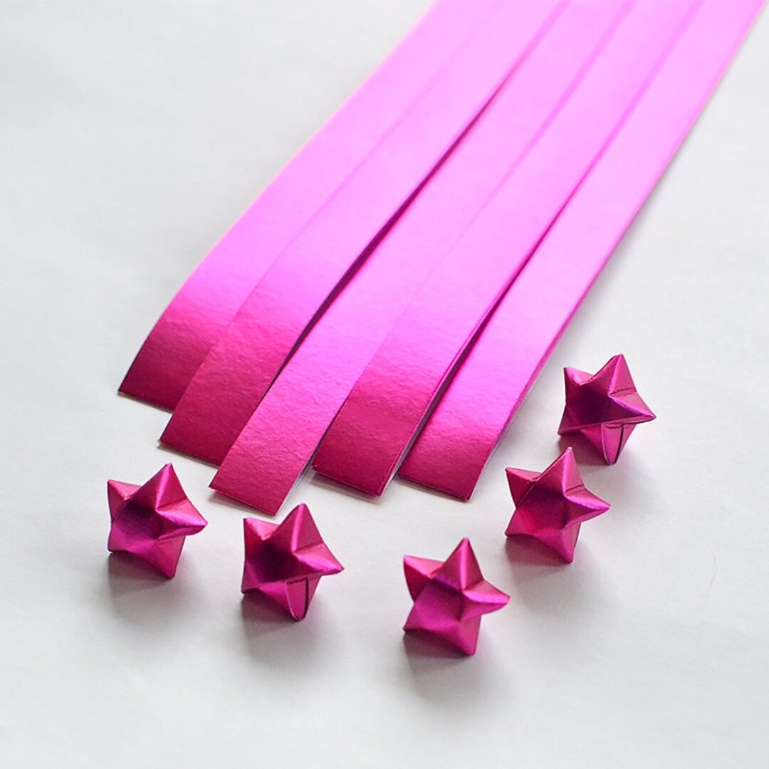 Pink Jewel Tone Origami Lucky Star Paper Strips Star Folding DIY - Pack ...