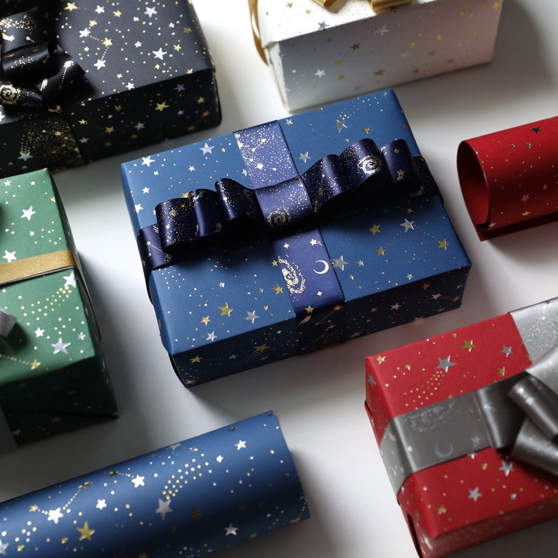 Shooting Stars Wrapping Paper Birthday Gift Wrap Meteor Galaxy Wrapping ...