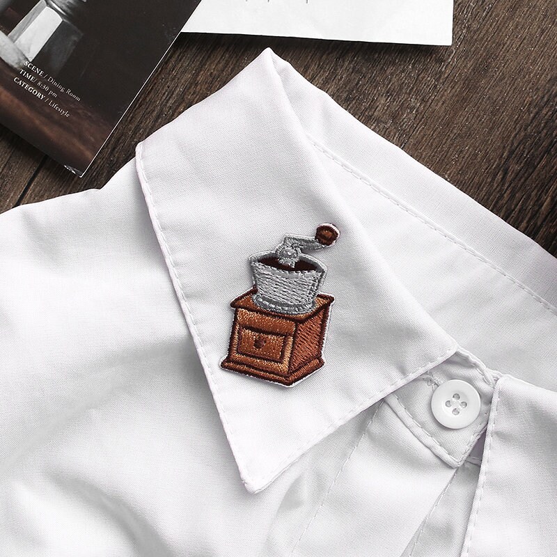 Coffee Embroidered Patches Coffee Sticker Self Adhesive Applique Shoes ...