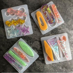 Hair Pin Silicone Resin Mold Hair Clip Mold Epoxy Resin Molds DIY Craft ...