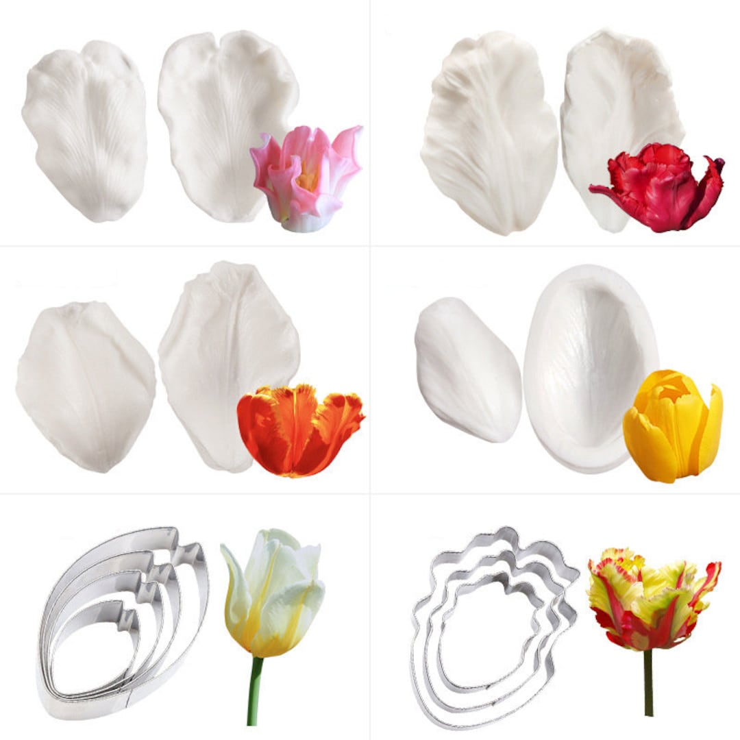 Tulip Petal Veiner Leaf Veiner Polymer Clay Molds Petal Cutter Set ...