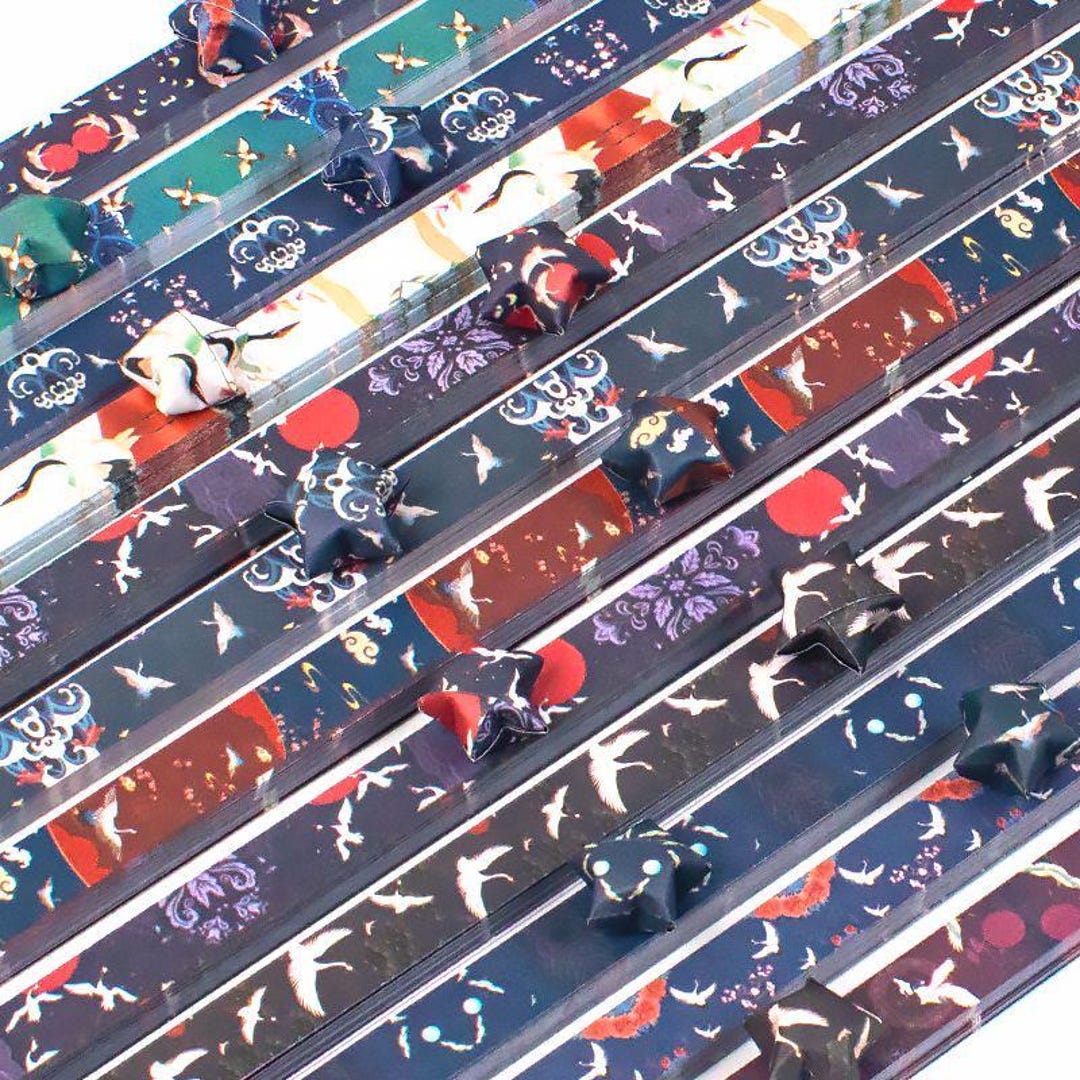 Double Sided Traditional Chinese Style Origami Lucky Star Paper Strips ...