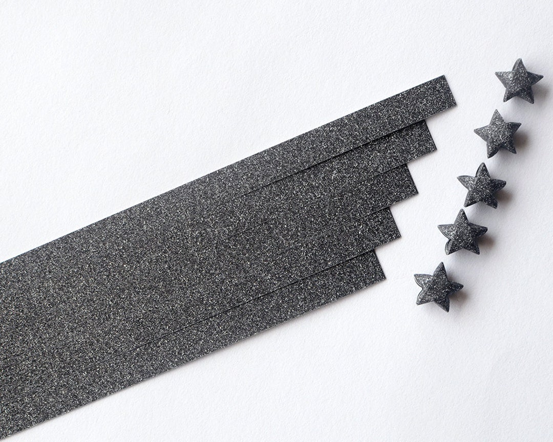 Black Fairy Dust Origami Lucky Star Paper Strips DIY - Pack of 60 ...