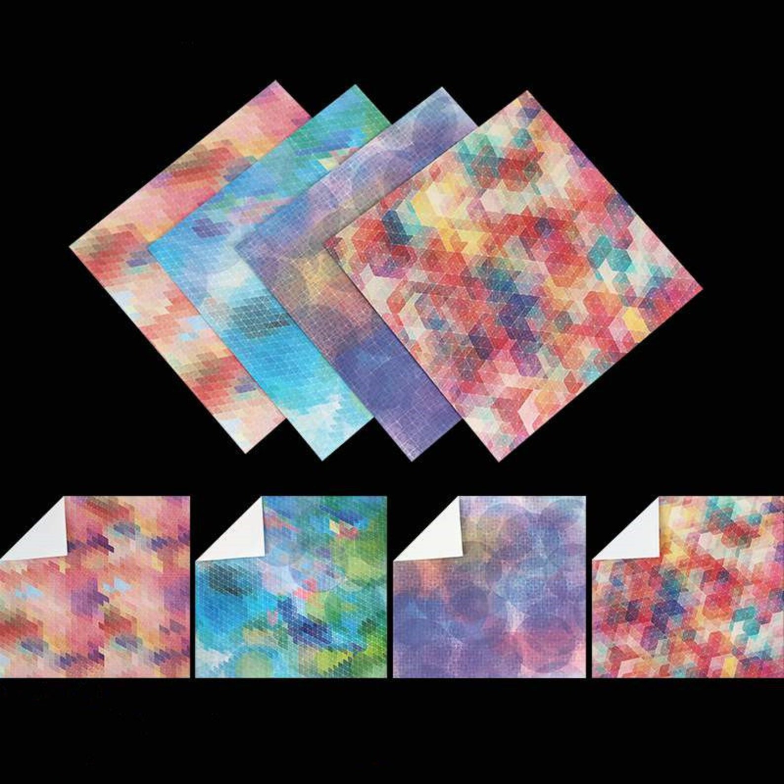 56 Sheets Gradient Prism Origami Square Paper Pack for Origami - Etsy