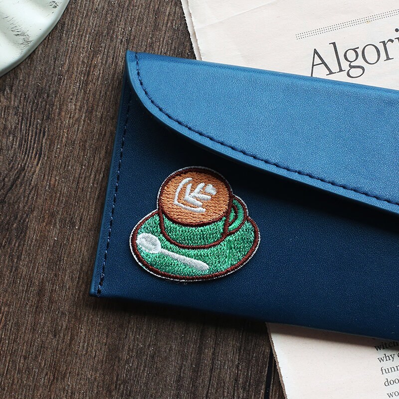 Coffee Embroidered Patches Coffee Sticker Self Adhesive Applique Shoes ...