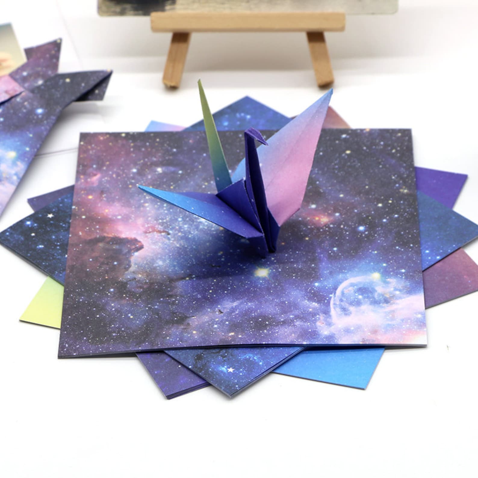 48 Sheets Brilliant Galaxy Origami Square Paper Pack For | Etsy