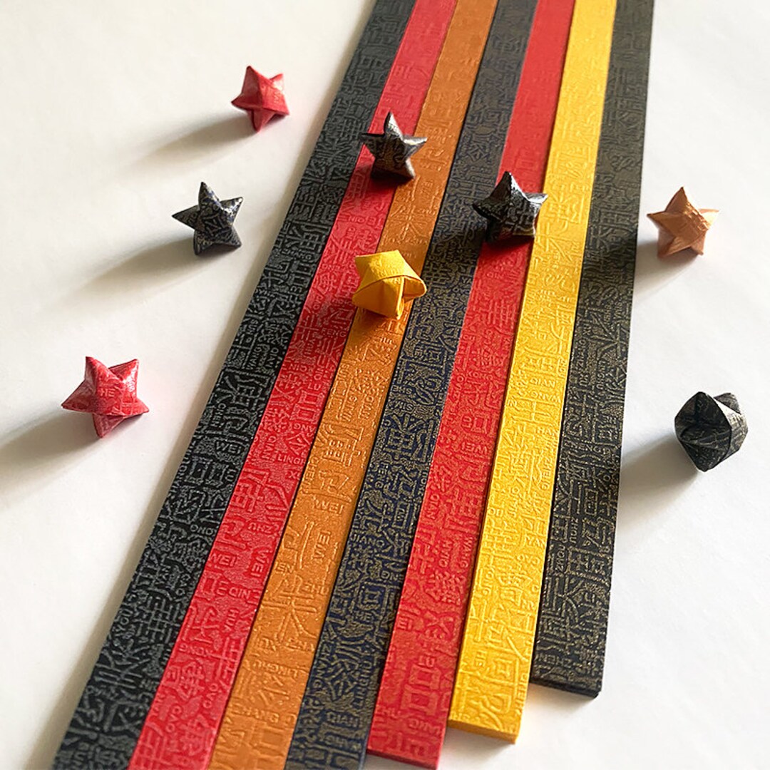 Traditional Chinese Embossed Origami Lucky Star Paper Strips - Pack of ...