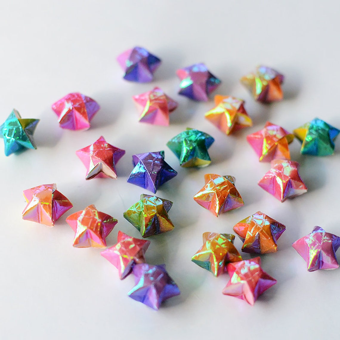 Gradient Rainbow Colors Origami Lucky Stars-wishing Stars Party Supply ...