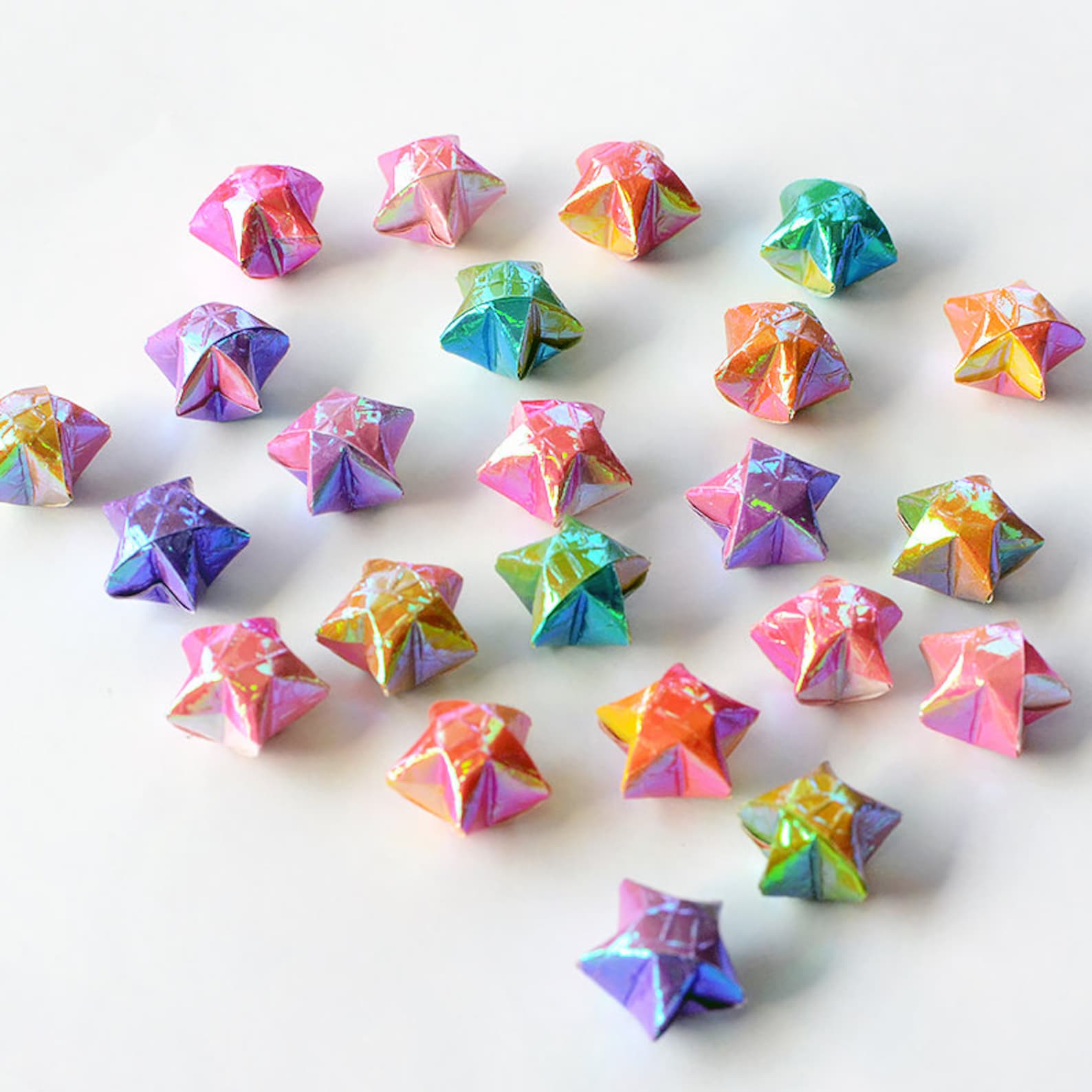 Gradient Rainbow Colors Origami Lucky Stars-wishing Stars Party Supply ...