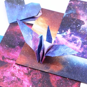 52 Sheets Double Sided Brilliant Galaxy Origami Square Paper Pack for ...