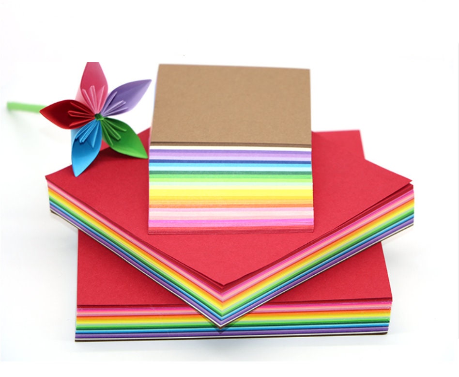 25 Colors Rainbow Origami Square Paper Pack for Origami Paper Project ...