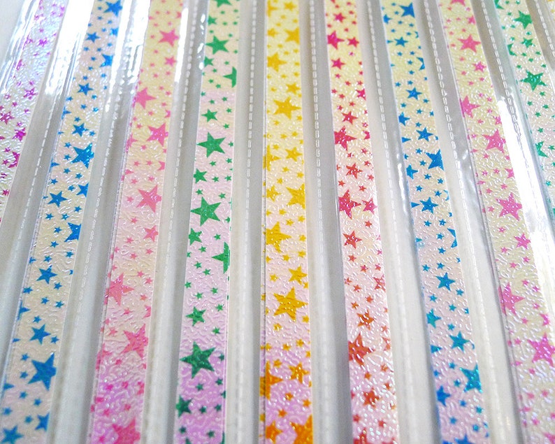 Pearlescent Starry Night Origami Lucky Star Paper Strips - Pack of 50 ...