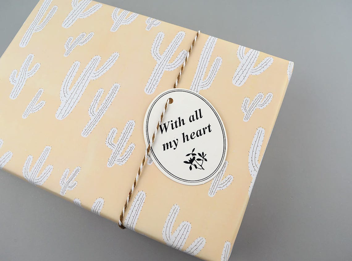 Cactus Wrapping Paperbirthday Gift Wrapcacti Wrapping - Etsy