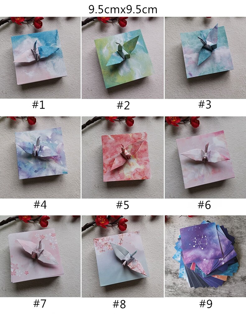 200 Sheets Watercolor Galaxy Origami Square Paper Pack for Origami ...