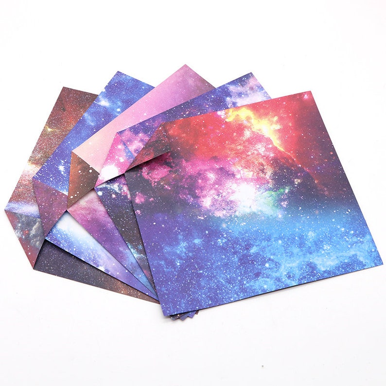 52 Sheets Double Sided Brilliant Galaxy Origami Square Paper | Etsy