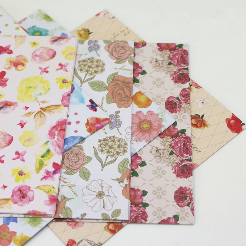 60 Sheets Gorgeous Floral Origami Square Paper Pack for | Etsy