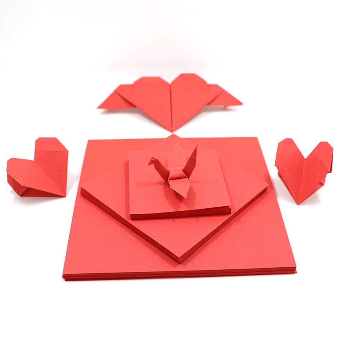 Romantic Red Origami Square Paper Pack for Origami Paper Crane - Etsy