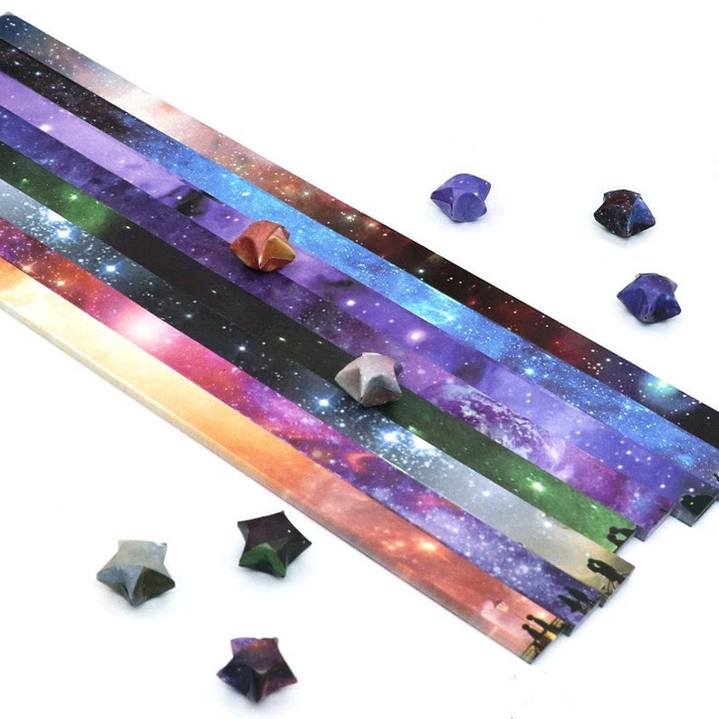 Galaxy Stars Origami Lucky Star Paper Strips Multicolor Pack - Etsy
