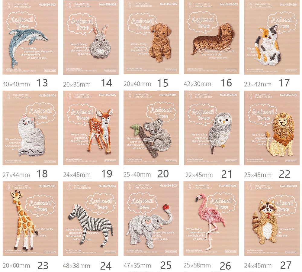 Cute Animal Embroidered Patches Kuola Zebra Iron on Patch Applique ...