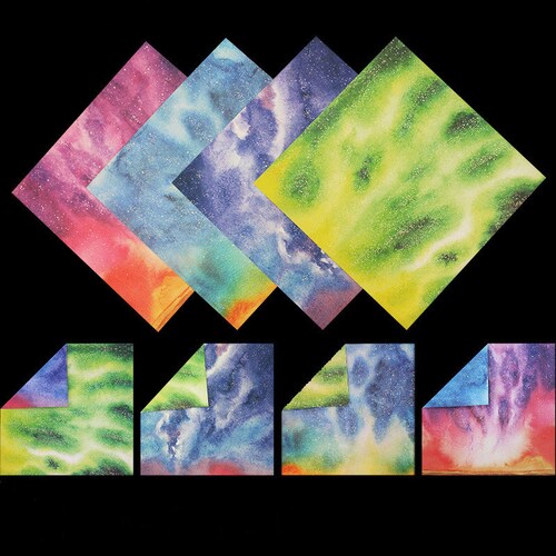 48 Sheets Brilliant Galaxy Origami Square Paper Pack for - Etsy