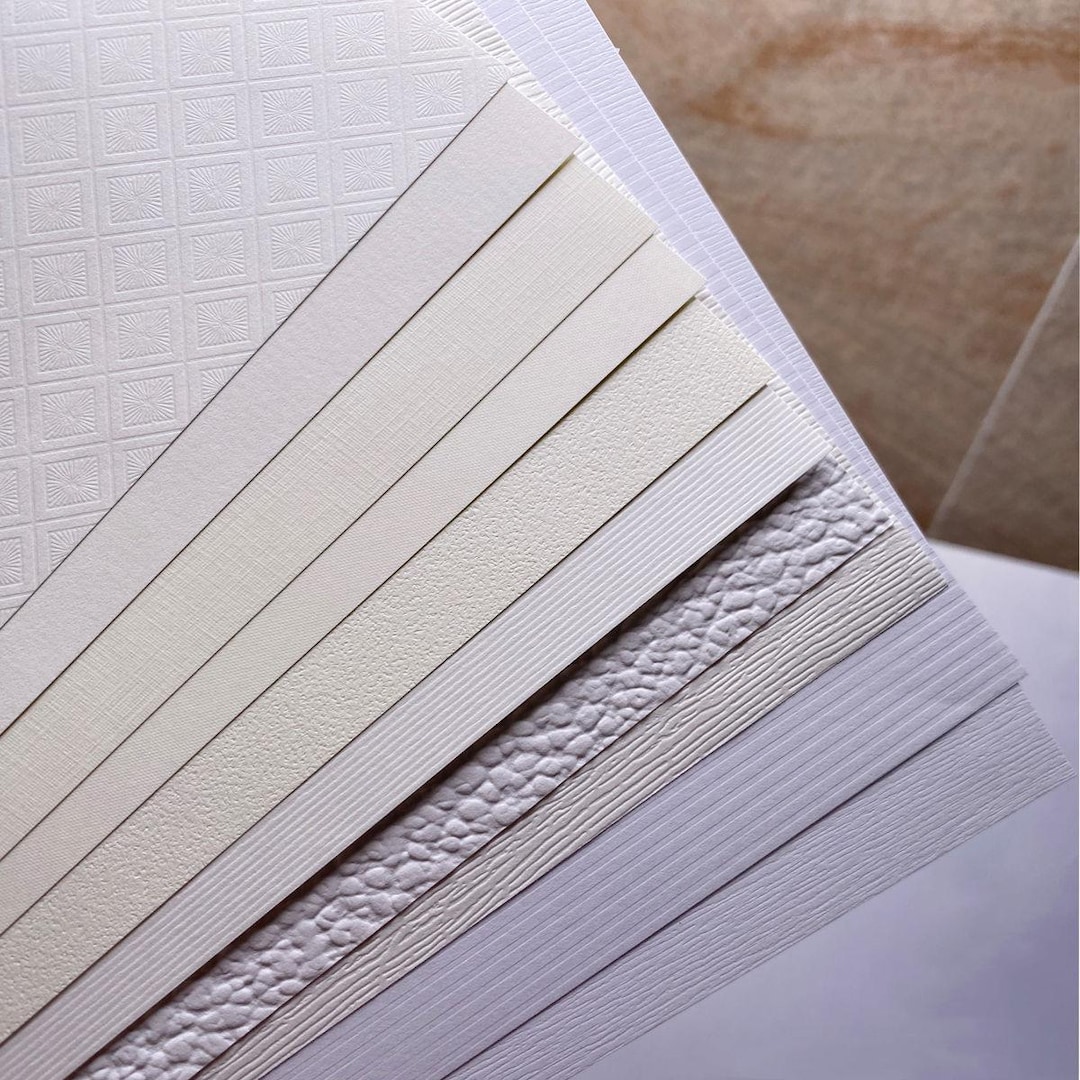 50 Sheets Embossed White Pattern Paper Scrapbooking Ephemera Pack - Etsy