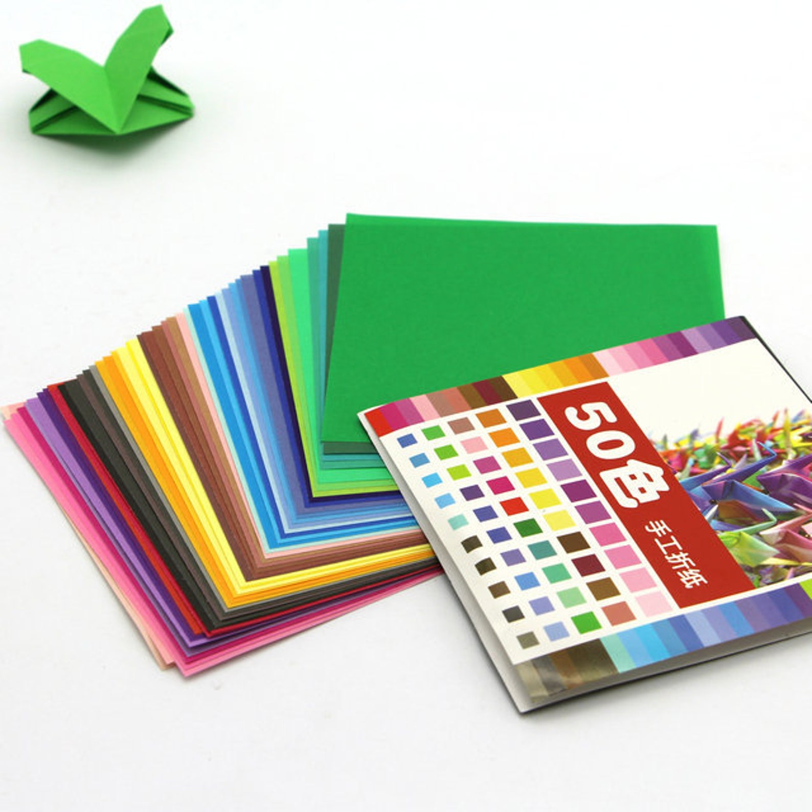 50 Colors Rainbow Origami Square Paper Pack for Origami Paper Project ...