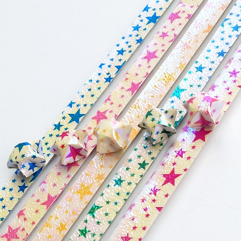 Pearlescent Starry Night Origami Lucky Star Paper Strips - Pack of 50 ...