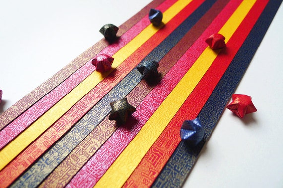 Traditional Chinese Embossed Origami Lucky Star Paper Strips | Etsy