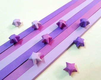 Origami Lucky Star Paper Strips Purple Mixed Star Folding DIY - Etsy