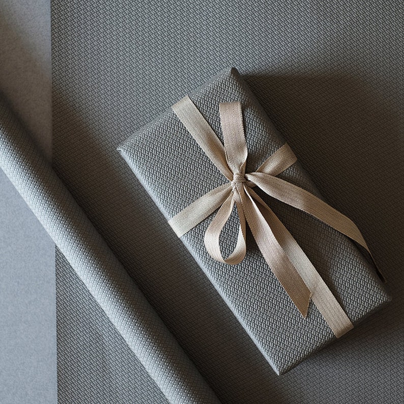 Grey Embossed Wrapping Paper Birthday Gift Wrap Solid Coloured - Etsy