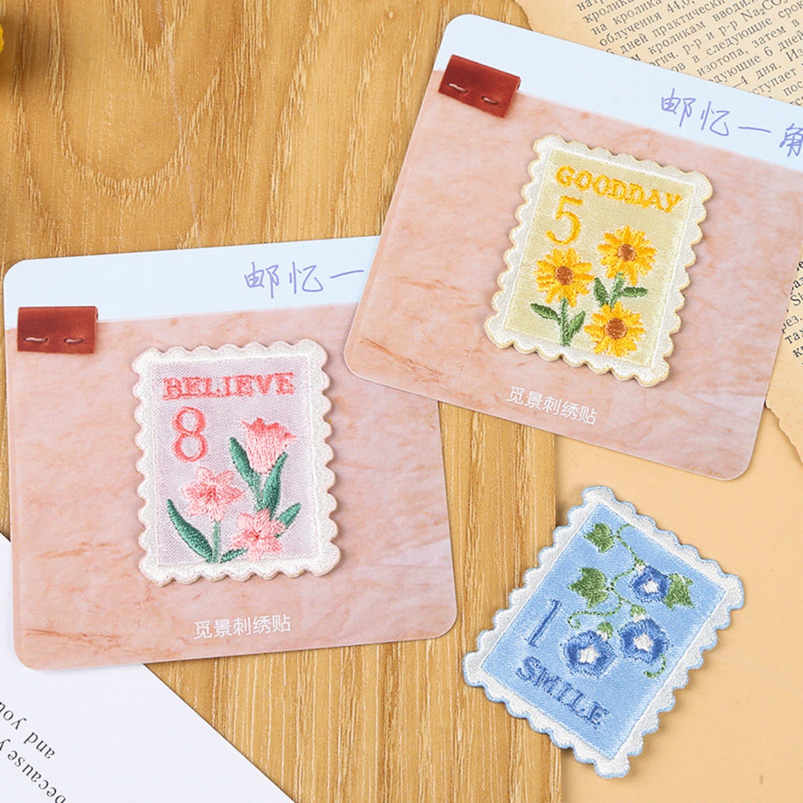 Flower Stamp Embroidered Patches Self Adhesive Patch Applique - Etsy