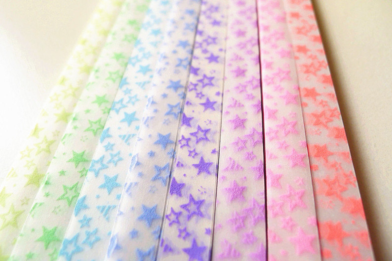 10 Colors Starry Night Vellum Glow in the Dark Origami Lucky Star Paper ...