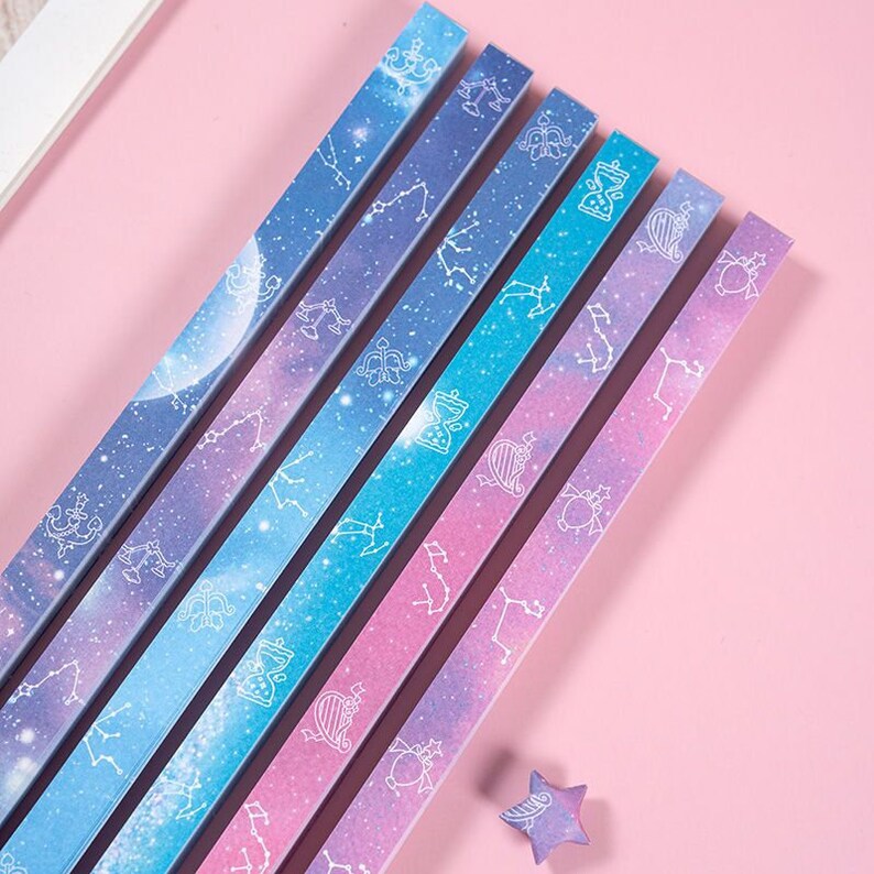 Zodiac Constellation Origami Lucky Star Paper Strips Star Folding Paper ...