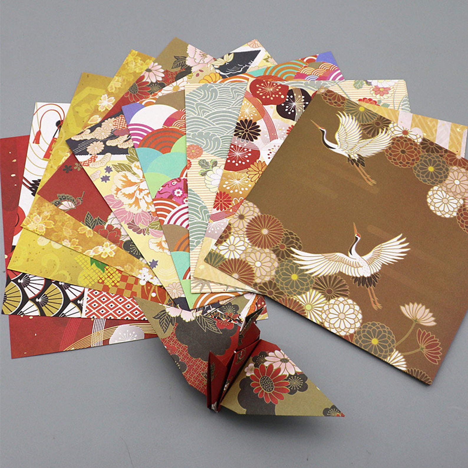 60 Sheets Double Sided Japanse Style Origami Square Paper Pack for ...