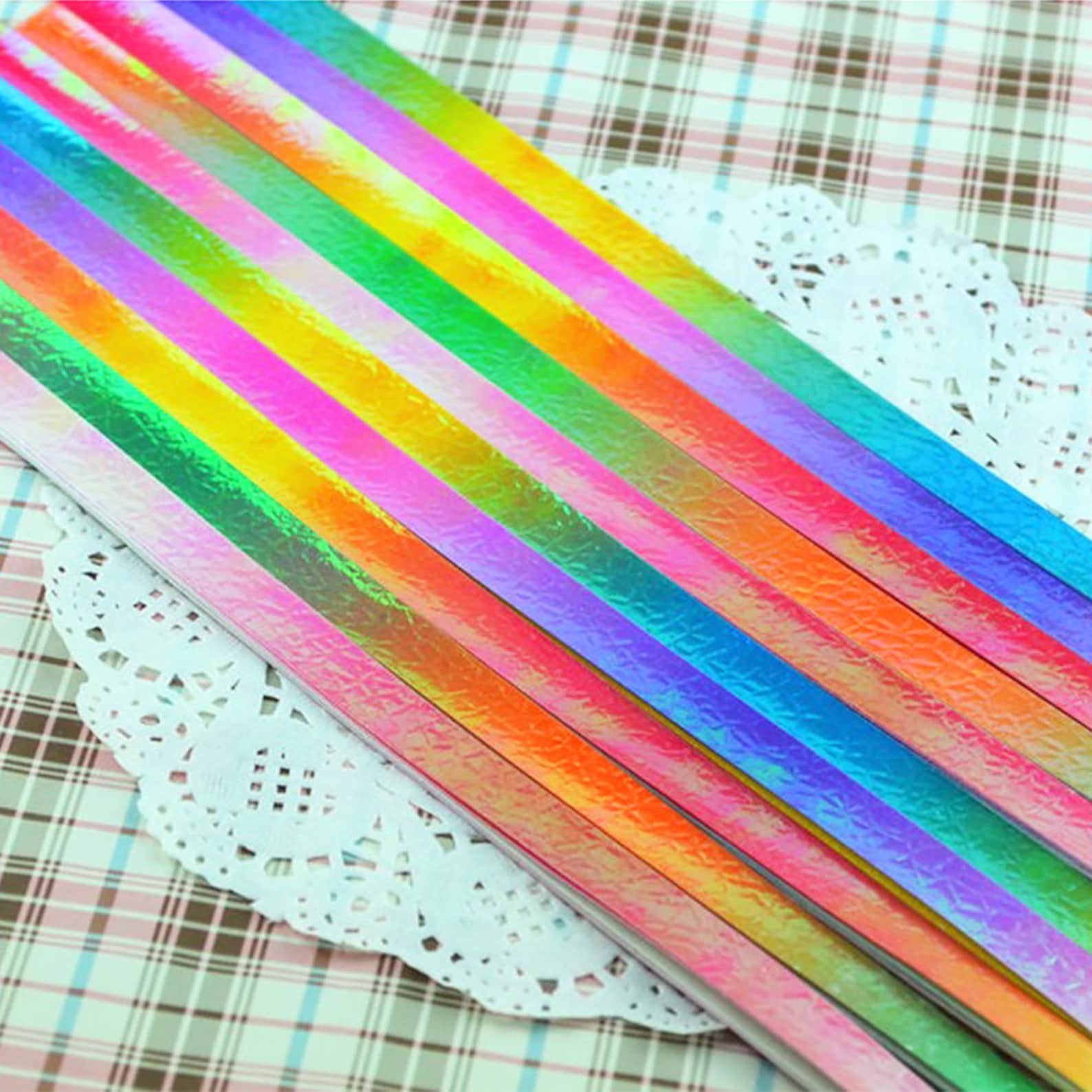 Gradient Rainbow Colors Origami Lucky Star Paper Strips Pack - Etsy
