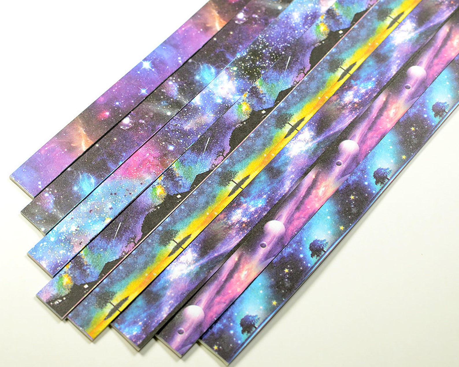 Night Forest Origami Lucky Star Paper Strips Starry Sky Star Folding ...