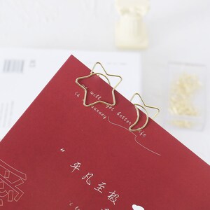 Star and Moon Paper Clips Bookmark Set Metal Cartoon Bookmark Line ...