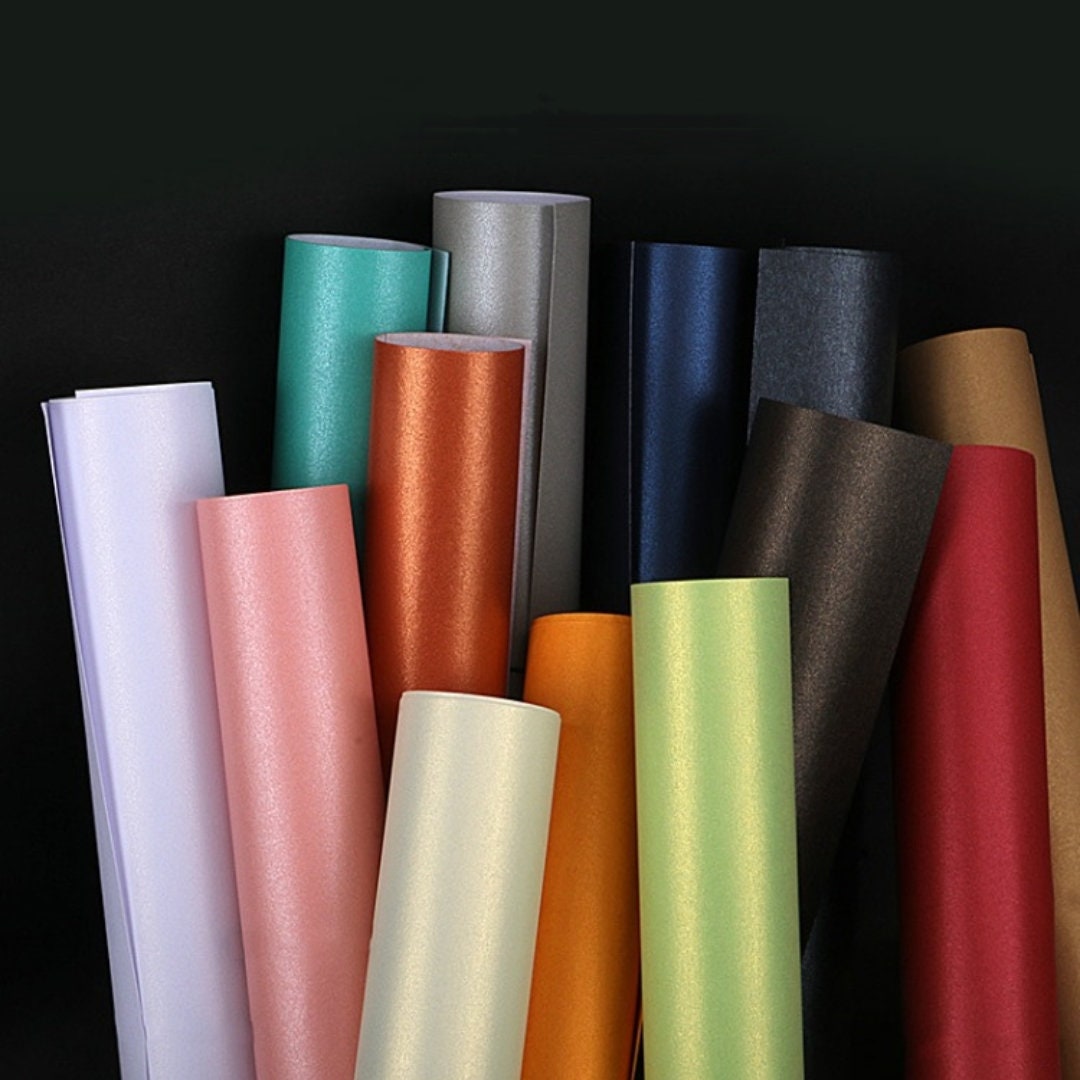 Shimmer Solid Coloured Wrapping Paper Pearlescent Gift Wrap Birthday ...