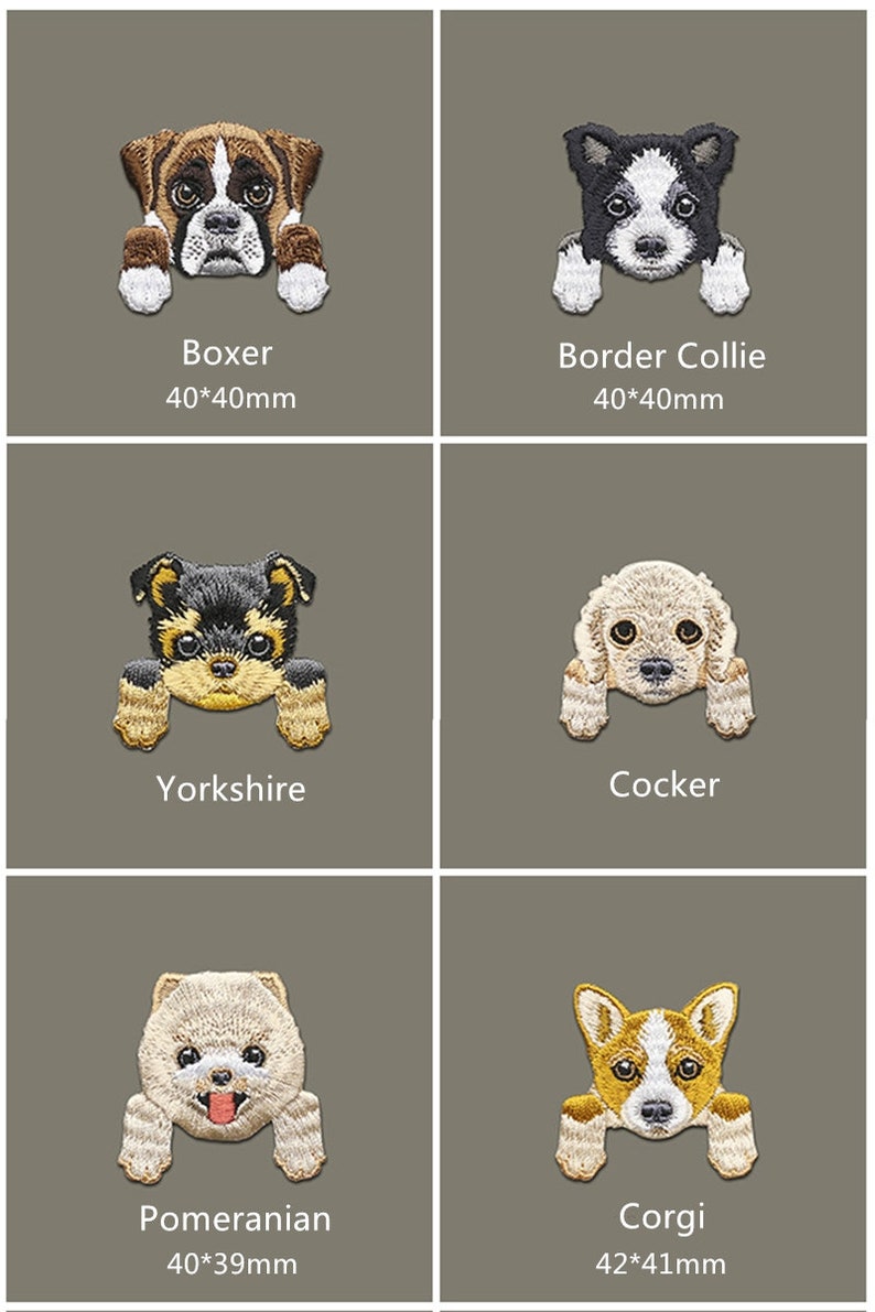 Cute Dog Embroidered Patches Puppy Iron on Patch Applique - Etsy