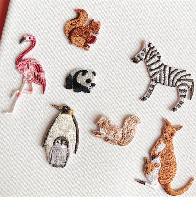 Cute Animal Embroidered Patches Kuola Zebra Iron on Patch Applique ...