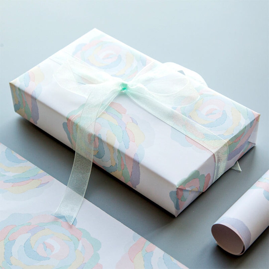 Pastel Rose Wrapping Paper,wedding Gift Wrap,floral Wrapping,holiday ...
