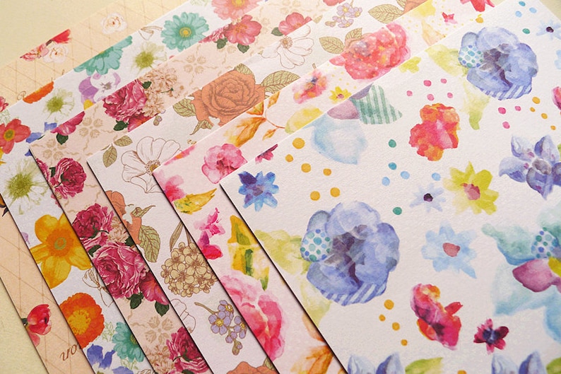 60 Sheets Gorgeous Floral Origami Square Paper Pack for | Etsy