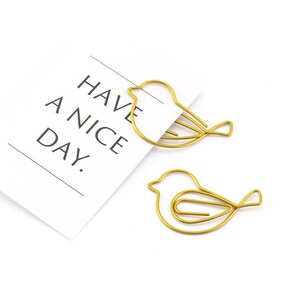 Cute Little Bird Paper Clips Bookmark Set Metal Cartoon Bookmark Line ...