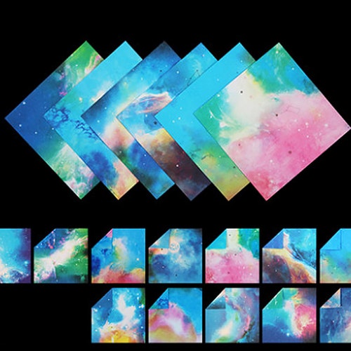 380 Sheets Small Size Galaxy Origami Square Paper Pack for - Etsy